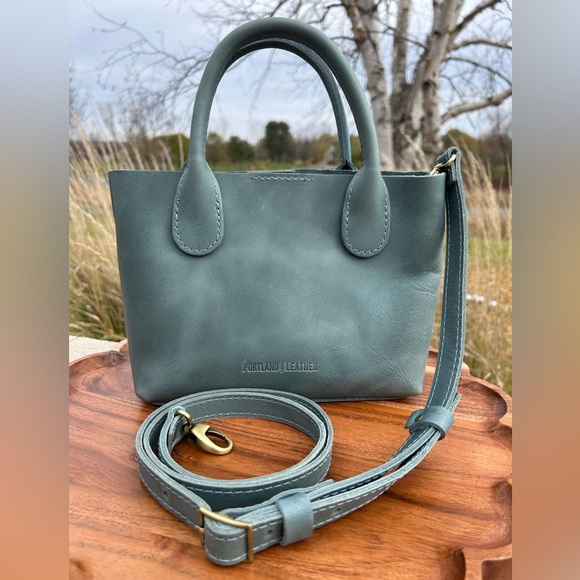 Portland Leather | Bags | Raindrop Portland Leather Small Aqua Blue ...